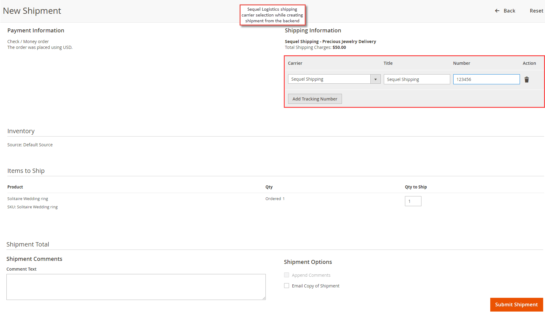 Magento 2 Sequel Logistics - Ship Products using Sequel Courier