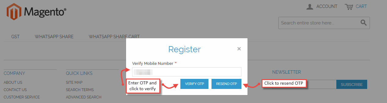 Magento Mobile Login - Secure Magento Login Using OTP