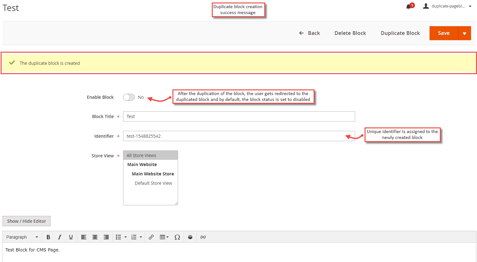 Magento 2 Duplicate CMS Page and Block Extension