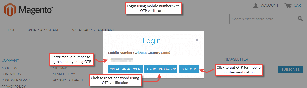 Magento Mobile Login - Secure Magento Login Using OTP