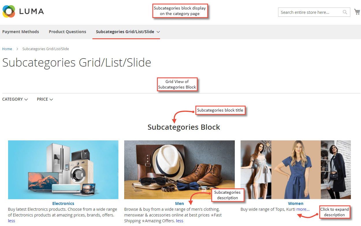 Magento 2 Subcategories Grid/List/Slide - Show Subcategory Listing