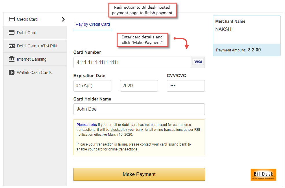 Magento 2 Billdesk Payment Gateway - Billdesk Module for Magento 2