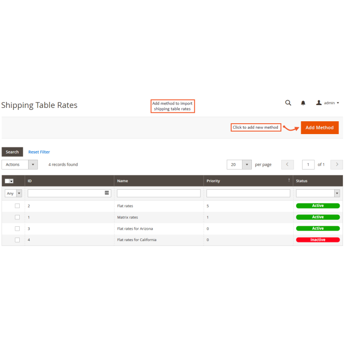 Magento 2 Shipping Table Rates, Add Multiple Table Rates