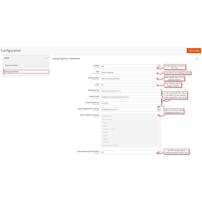 Magento 2 Sequel Logistics - Ship Products using Sequel Courier